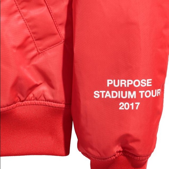 H&M | Jackets & Coats | Justin Bieber Purpose Tour Jacket Xs Red | Poshmark